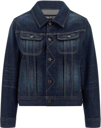 Tom Ford Veste En Jean - Bleu
