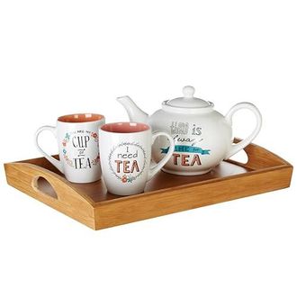 Premier Housewares 1104268 Plateau de Service avec des Poign&eacute;es en Bambou