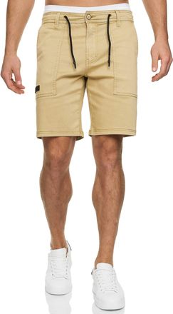 Indicode Herren INDiago Stretch Shorts aus Baumwolle mit Kordel | Chinoshorts Herrenshorts für Männer Mojave, XL