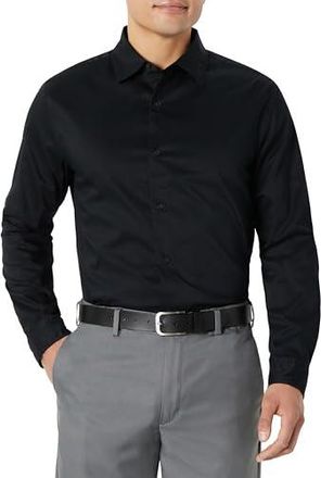 Amazon Essentials Chemise extensible &agrave; manches longues pour homme, coupe classique, noir, taille XXL