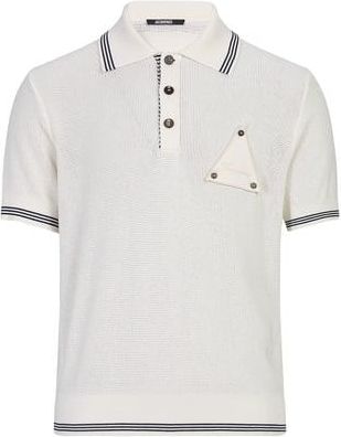Jacquemus Le Polo Voilier ray&eacute; en soie et coton