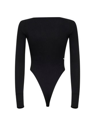 Diesel Womens Black Ribbed Jersey T-Bodyn Bodysuit Viscose Tops Top