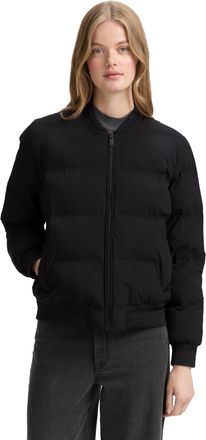 Tom Tailor Damen 1047939 Steppjacke mit Bomberkragen, 14482-Deep Black, XXL