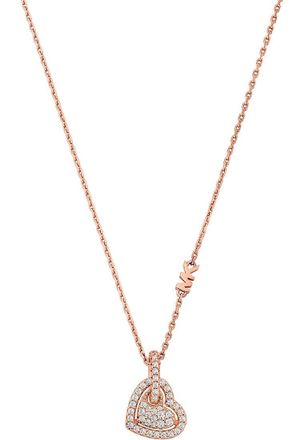 Michael Kors Womens Rose gold Tone Semi precious with spring ring closure Pendant necklace