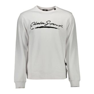 Plein Sport Homme, Sweatshirts et sweats &agrave; capuche, Blanc, Taille: XL SweaT-shirt Blanc &agrave; Manches Longues Imprim&eacute;