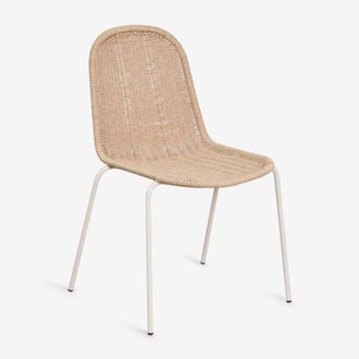 Sklum Pack mit 2 stapelbaren Gartenst&uuml;hlen aus synthetischem Rattan Reiven Beige Tapioca