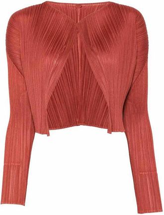 Pleats Please Issey Miyake Cardigan - Rot