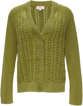 s.Oliver Cardigan Strickjacke Baumwollcardigan mit Zopfmuster