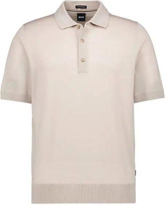 HUGO BOSS Herren Polo-Shirt beige Merinowolle