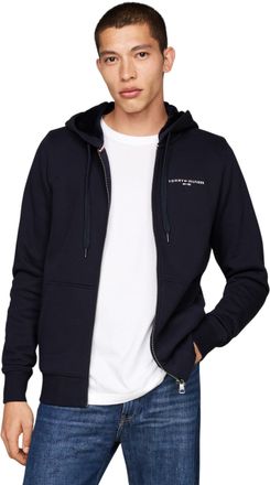 Tommy Hilfiger Herren Hoodie mit Reißverschluss Logo Fur Lined mit Taschen, Blau (Desert Sky), XXL