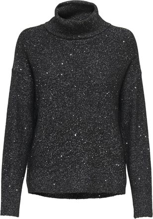 Only Damen Onlarizona Ls Sequins Rollneck Pull KNT, Black, Large