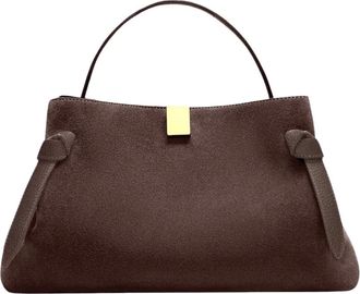 Yuzefi Femme, Sacs, Brun, Taille: ONE Size Gyoza Suede Handbag