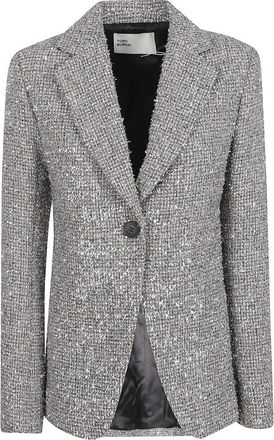Tory Burch Femme, Vestes, Gris, Taille: 38 FR Tweed Blazer