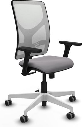 Piqueras y Crespo Schreibtischstuhl, verstellbare Armlehne, h&ouml;henverstellbare Lendenwirbelst&uuml;tze, ausgestattet mit 3 Positionen und Schneideschaum, Wei&szlig;/Grau