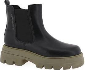 Tom Tailor Femme 6390870006 Bottine, Noir/Vert, 42 EU