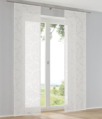 Kutti Heimtextilien Schiebegardine Schiebevorhang Raumtrenner Cadena Kreise Ausbrenner mit Paneelwagen B 60 x H 175 cm (1 STK)