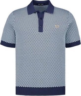 Fred Perry Herren Polo-Shirt blau kariert