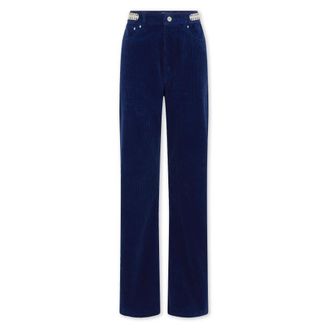 Paco Rabanne Samtige Baggy-Hose mit 1969 Scheiben - - Trousers - Damen - Blau - W27