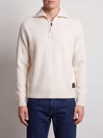 Parajumpers Pull &agrave; col montant en laine m&eacute;lang&eacute;e avec demi-zip et patch logo