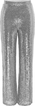 Only Damen Onlbecca Sequins Pant WVN, Silver, S
