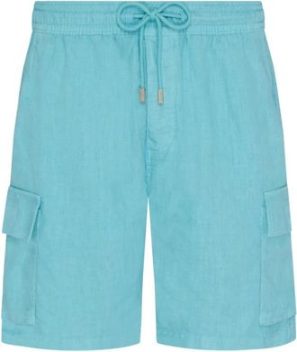 Vilebrequin Homme, Shorts, Bleu, Taille: 2XL Baie Linen Bermuda Shorts