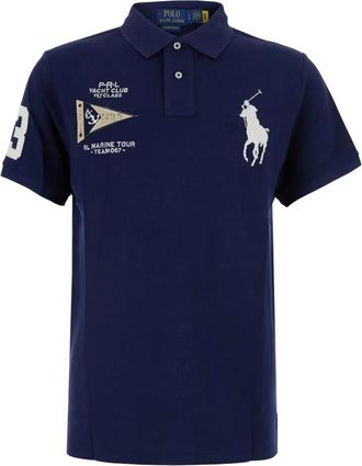 Polo Ralph Lauren Homme, Tops, Bleu, Taille: L Custom Slim Fit Polo