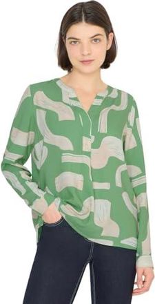 Cecil Chemisier &agrave; Motif &agrave; col Fendu, en Bambou fonc&eacute;, Vert, Taille XS