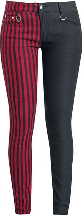 Banned Alternative Punk Trousers Frauen Stoffhose schwarz/rot W34L34