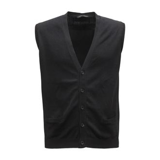 Roberto Collina Rp09030 Baumwoll-&Auml;rmelloser Pullover - - Jackets - Herren - Schwarzk - M