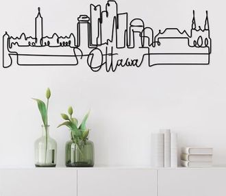 Hanah Home Stylish Black Decorative Metal Wall Accessory, 120 x 40 x 1.5 cm | 100% Metal, 2 mm Thickness | Lightweight & Modern Design for Home Decor