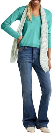 Benetton T-Shirt mit V-Ausschnitt M/L, gr&uuml;n, M