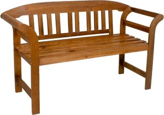 Garden Pleasure Holzbank Parkbank Gartenbank Massivholz Gartenm&ouml;bel Hartholz Armlehnen Outdoor