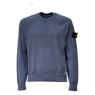 Stone Island Rundhals-Pullover mit Rippb&uuml;ndchen - - Knitwear - Herren - Grau - L