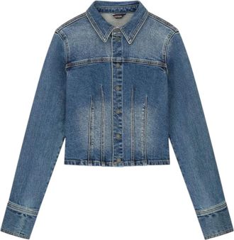 Guess Femme, Vestes, Bleu, Taille: 36 FR Veste en jean courte