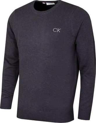 Calvin Klein Golf Herren Rundhals-Tour Sweater - Stahlgrau - XXXXL