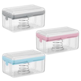 FOMIYES 3 St&uuml;ck Seifenschalen mit Rollmechanismus Schaumseifenspender aus Bruchfestem Pp und Edelstahl Seifenhalter f&uuml;r Bad und K&uuml;che