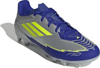 adidas Unisex F50 Club Football Boots FG/MG Fußballschuhe, Silver met./solar Yellow/Lucid Blue