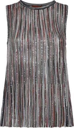 Missoni Femme, Tops, Multicolore, Taille: 38 FR D&eacute;bardeur Ray&eacute; Orn&eacute; de Sequins