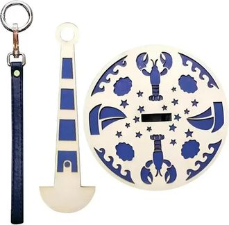 Generic DIY-Garnhalter, Holzwerkzeuge, H&auml;kelzubeh&ouml;r mit Handschlaufe, Wollkn&auml;uelwickler und tragbarer Strickgarn-Organizer(Blue)