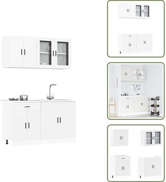 vidaXL Vidaxl - 4-tlg. K&uuml;chenschrank-Set Kalmar Wei&szlig; Holzwerkstoff - K&uuml;chenschrank-Set - K&uuml;chenschrank-Sets - K&uuml;chenzeile Einbauk&uuml;che - K&uuml;chenschrank