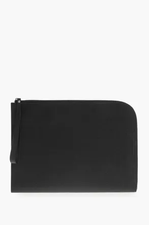 Valextra Saffiano Leather Clutch With Zip Closure Valextra