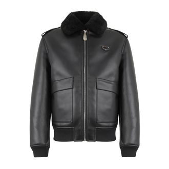 Philipp Plein Eco Shearling Aviator Jacke - - Jackets - Herren - Schwarzk - L