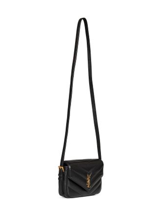 Saint Laurent Womens Crossbody Bag Loulou Toy Black Lambskin Shoulder