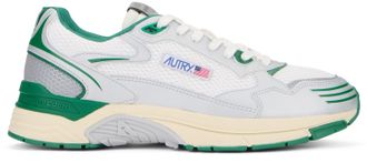 Autry Mens Sneakers Hyperway Mirror Silver-Amazon Green Polyurethane Trainers Silver/amazon