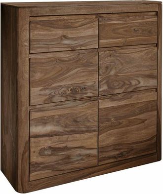 Massivmoebel24 Kommode Sheesham 100x37x111 smoked cherry gebeizt toronto 138