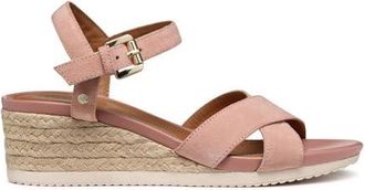 Geox Femme D Ischia Corda C Sandales compensées, Saumon, 38 EU