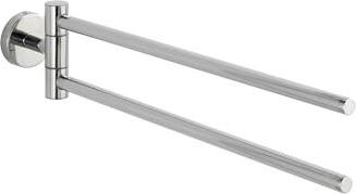 WENKO Handtuchhalter mit 2 Armen Mod. Bosio, Edelstahl glänzend, 5,5x9x43 cm, inkl. Schraubmaterial