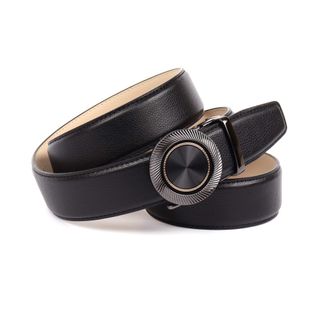 Anthoni Crown Damen Ledergürtel Gürtel, Schwarz, 75