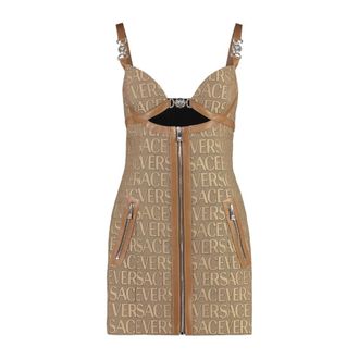 Versace Femme, Robes, Beige, Taille: 38 FR Monogram Medusa Buckle Mini Dress