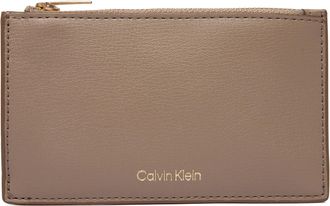 Calvin Klein Geldb&ouml;rse Calvin Klein Foil Logo Top Zip Cardcase LV04F1090G Beige